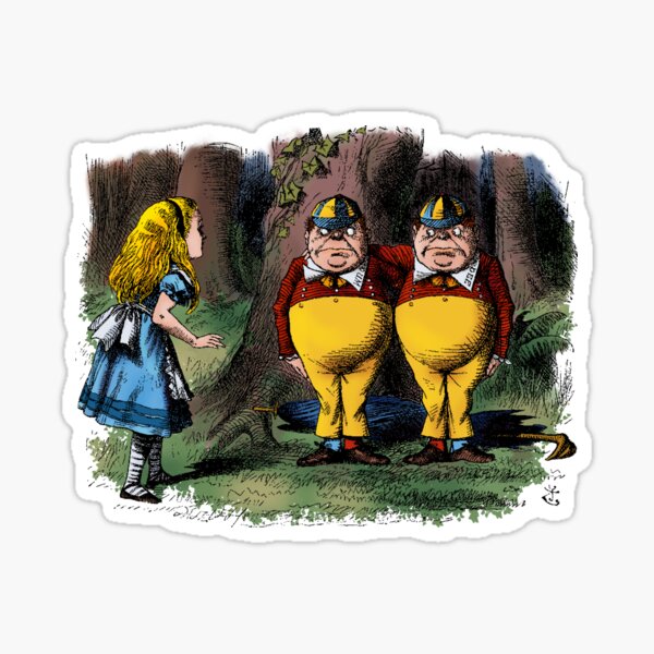 "Tweedledee and Twedledum" Sticker for Sale by MandyEych | Redbubble