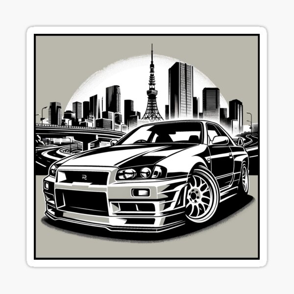 "Nissan Skyline GT-R" Sticker for Sale by kruisinwagen | Redbubble