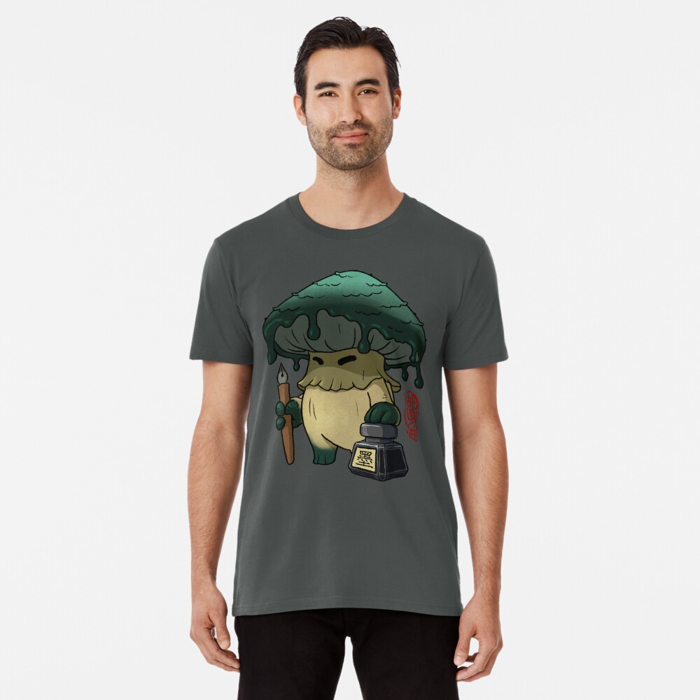 "inky cap mushroom character with ink bottle and fountain pen" Sticker ...