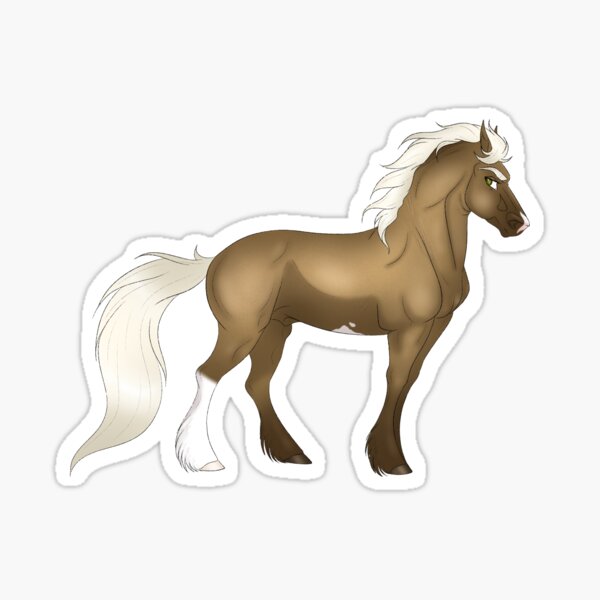 "Light Silver Dapple Feathered Stallion" Sticker for Sale by ...