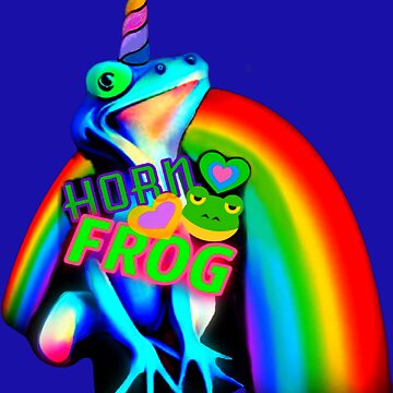 "Horn Frog | Cute & Funny Colorful Rainbow Unicorn Frog " Sticker for ...