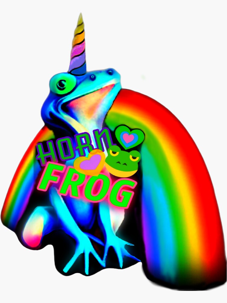 "Horn Frog | Cute & Funny Colorful Rainbow Unicorn Frog " Sticker for ...