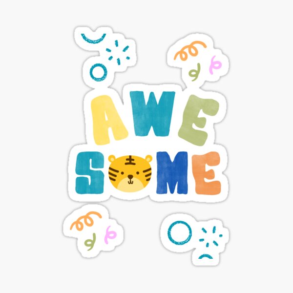 "Awesome " Sticker for Sale by Paper-White | Redbubble