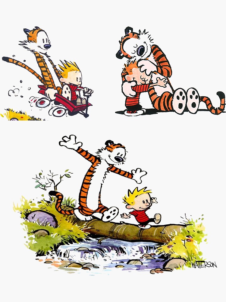 " calvin and hobbes - calvin and hobbs" Sticker for Sale by Anubhav ...