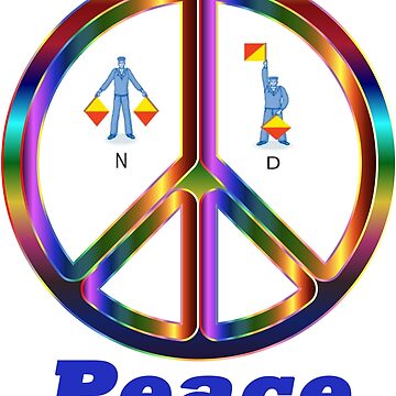 "Peace Symbol - with semaphore" Sticker for Sale by Twenty93 | Redbubble