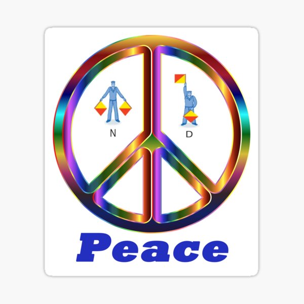 "Peace Symbol - with semaphore" Sticker for Sale by Twenty93 | Redbubble