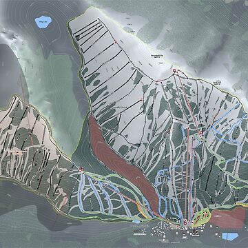 "Castle Mountain Resort Trail Map" Sticker for Sale by mapsynergy ...