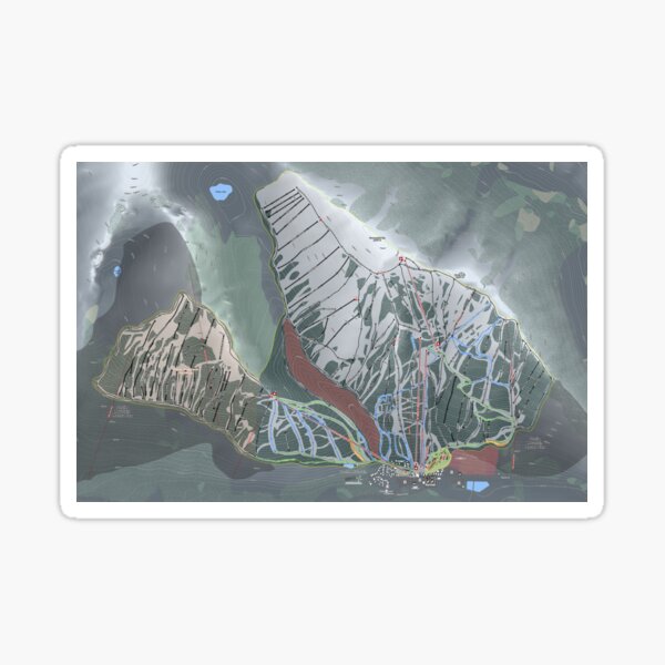 "Castle Mountain Resort Trail Map" Sticker for Sale by mapsynergy ...