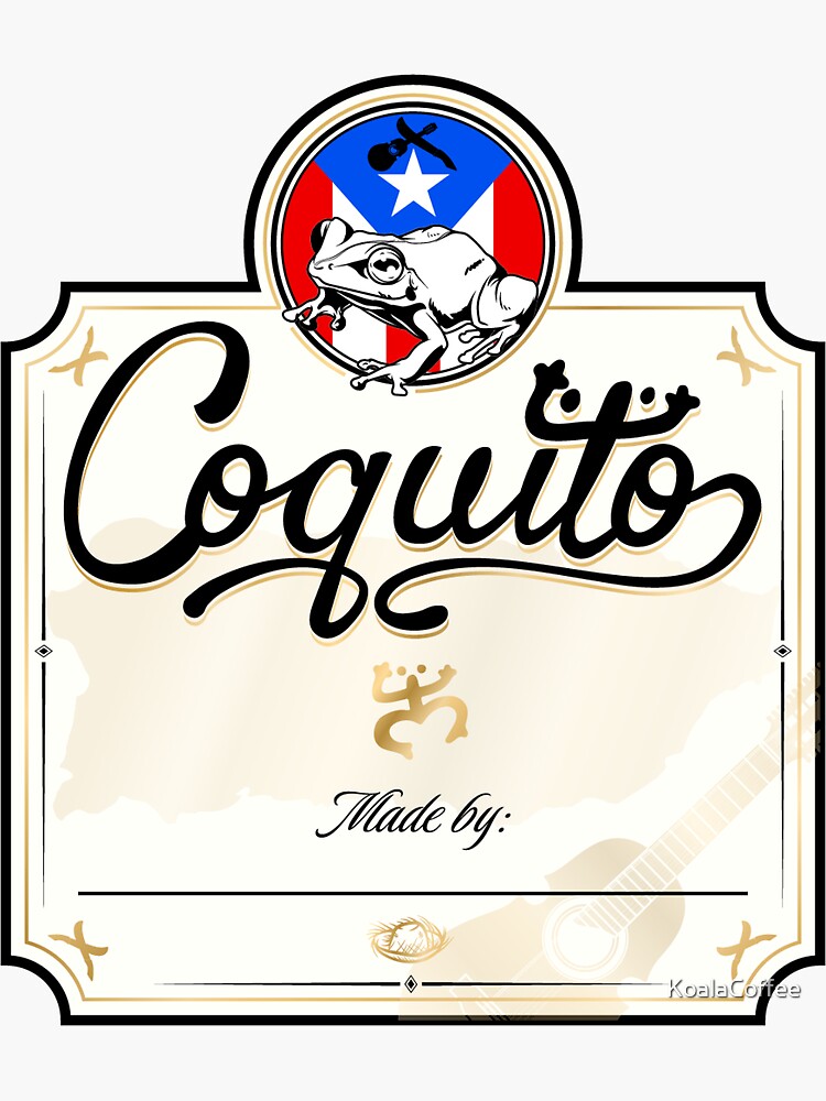 "Coquito Label" Sticker for Sale by KoalaCoffee | Redbubble