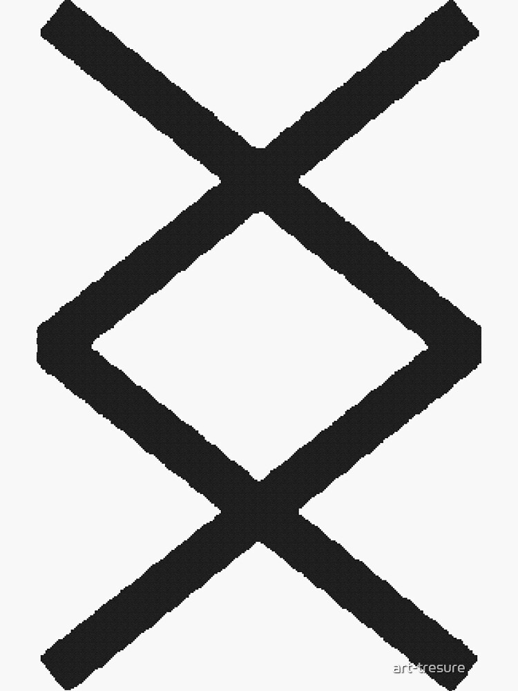 "Inguz's Dance of Fertility: Ancient Rune Symbol Design" Sticker for ...