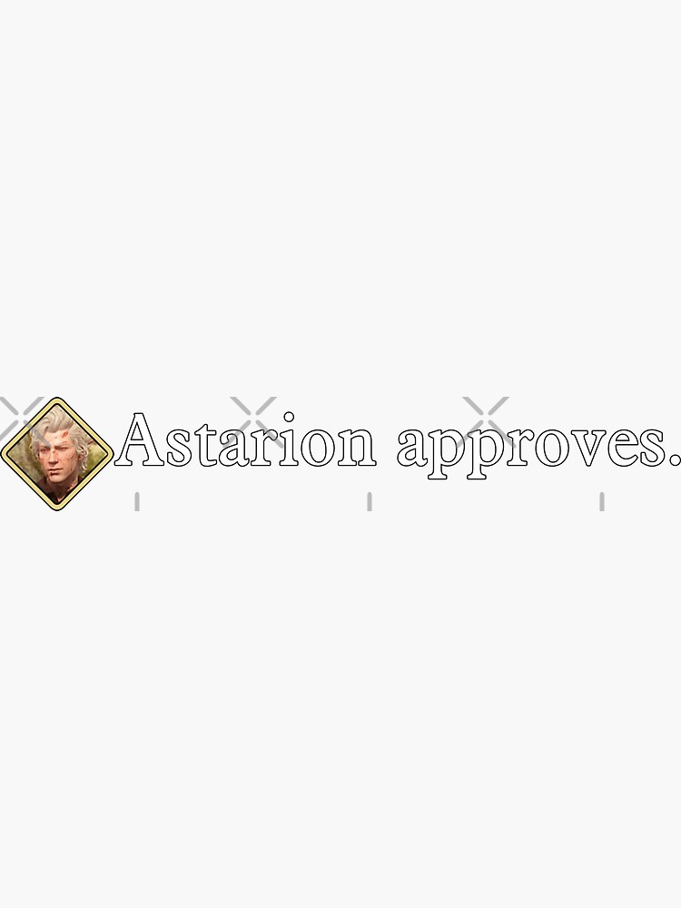 "Astarion approves ~ Baldur's Gate 3 " Sticker for Sale by Ruxandas ...