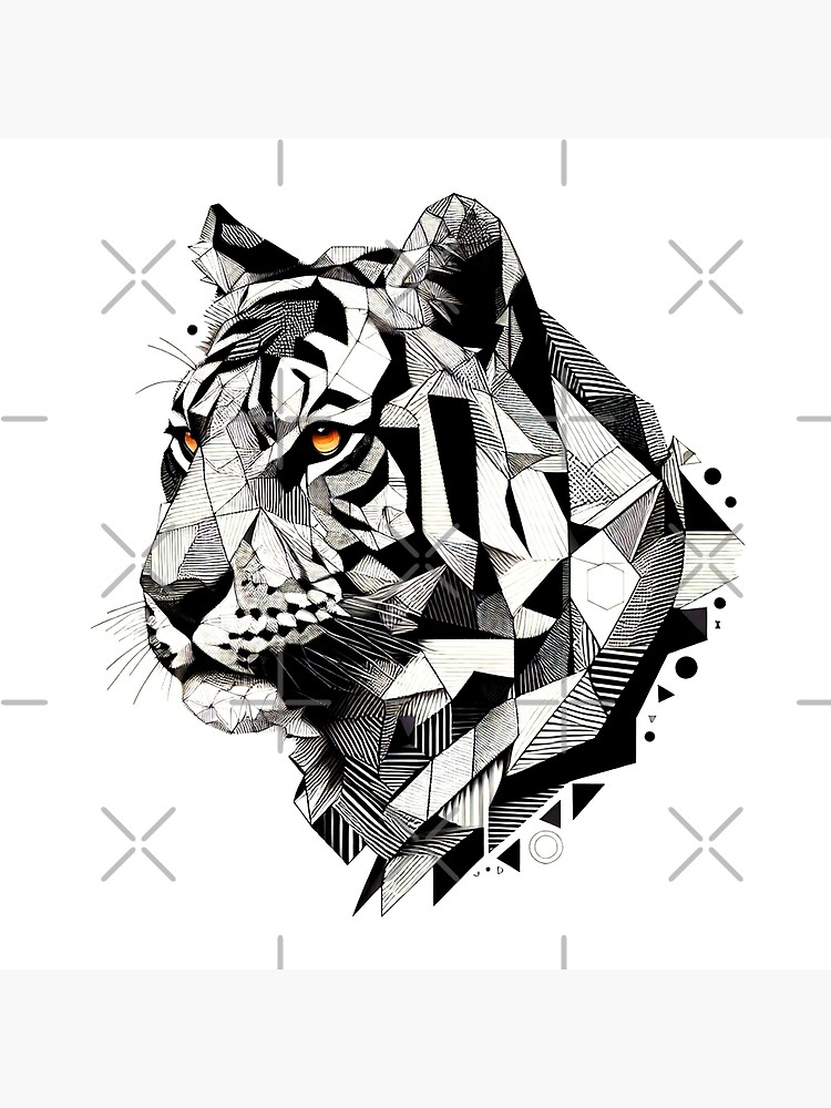 "Geometric Tiger Art" Poster for Sale by TeeCraft Haven | Redbubble