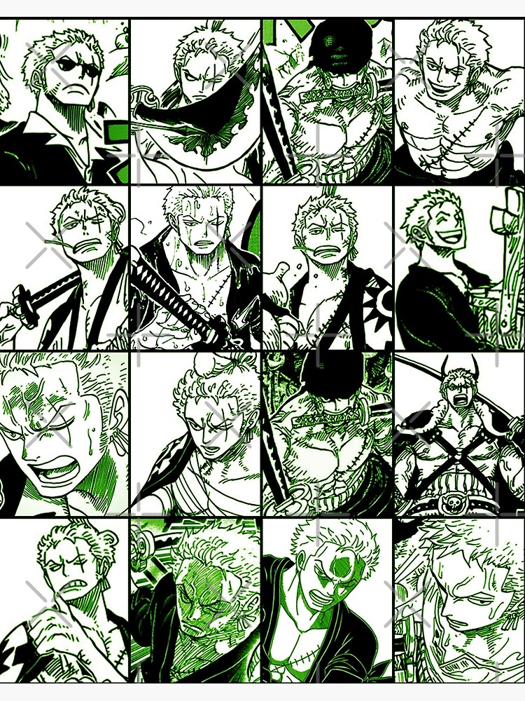 "Roronoa Zoro - One Piece Manga Panel collage" Art Board Print for Sale ...
