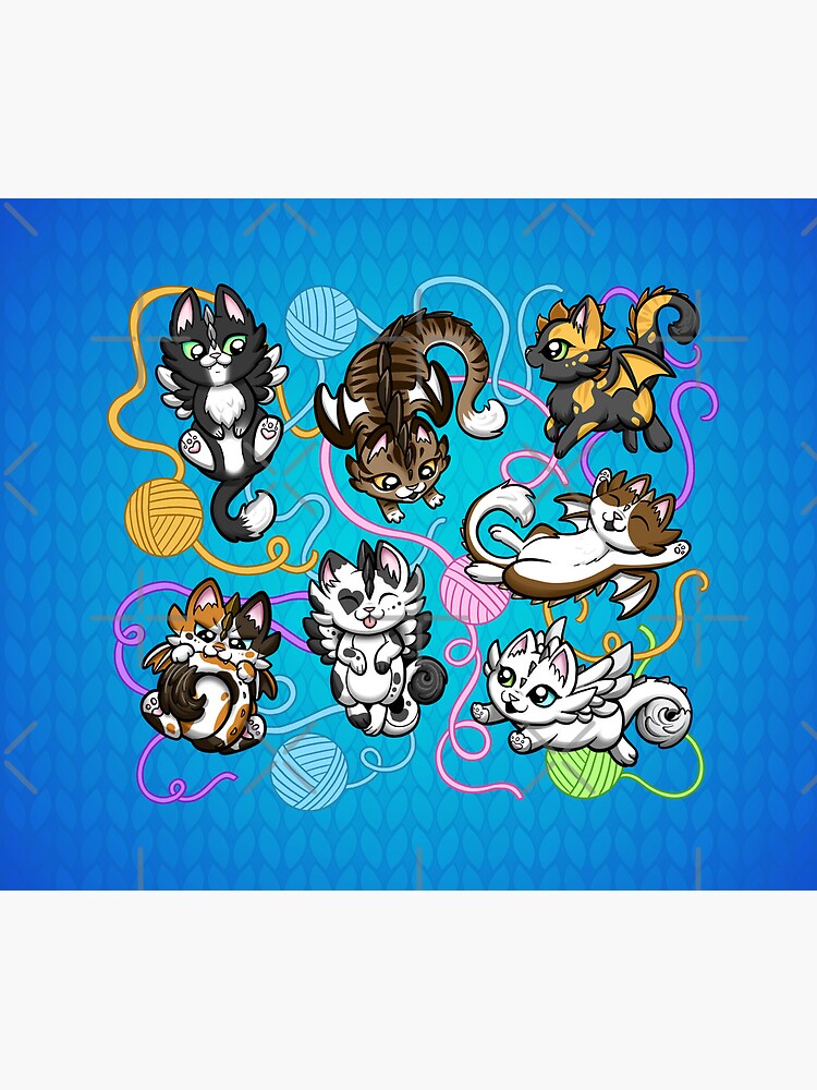 "Dracatons 'Cat Dragons' Fun with Yarn" Mouse Pad for Sale by Matthew ...