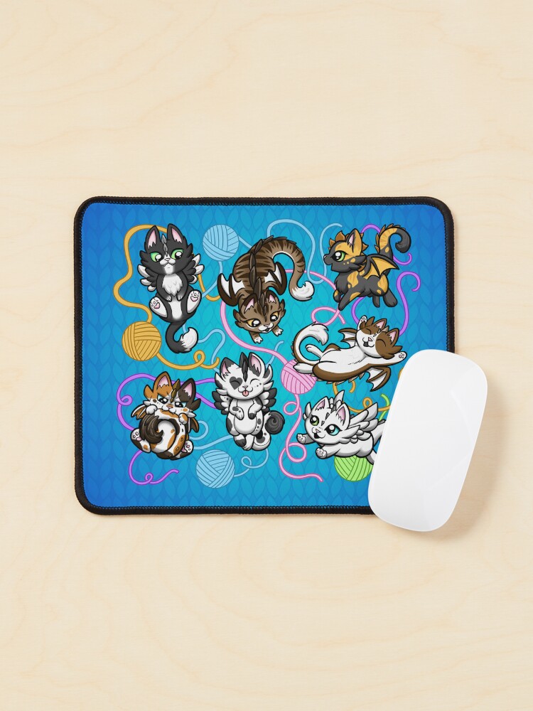 "Dracatons 'Cat Dragons' Fun with Yarn" Mouse Pad for Sale by Matthew ...