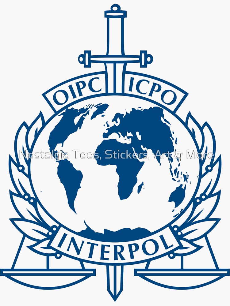 "INTERPOL International Criminal Police Organization" Sticker for Sale ...