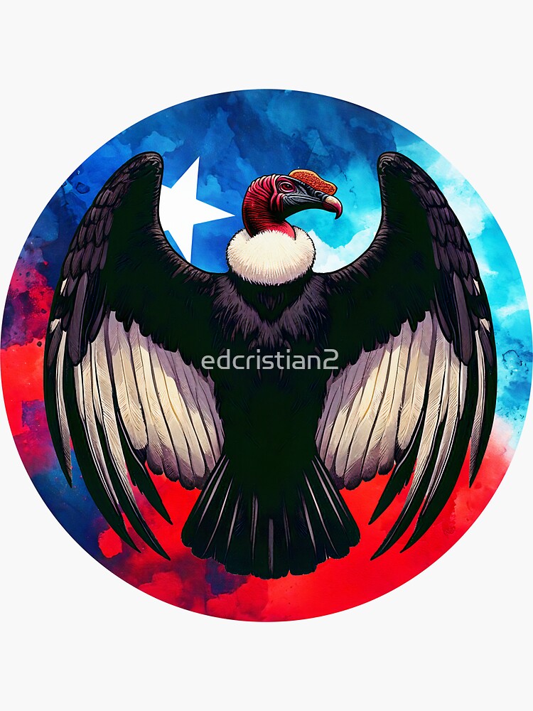 Pegatina con la obra «Cóndor Chileno Bandera Chile Escudo Logo Insignia ...