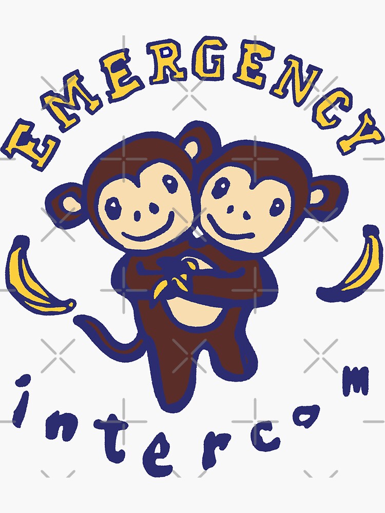 "Emergency Intercom Heaven Monkey Collab Graphic Sticker" Sticker for ...