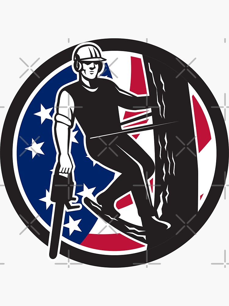 "American Tree Surgeon USA Flag Icon" Sticker for Sale by patrimonio ...