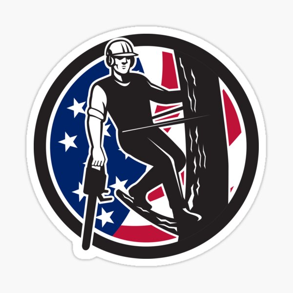 "American Tree Surgeon USA Flag Icon" Sticker for Sale by patrimonio ...