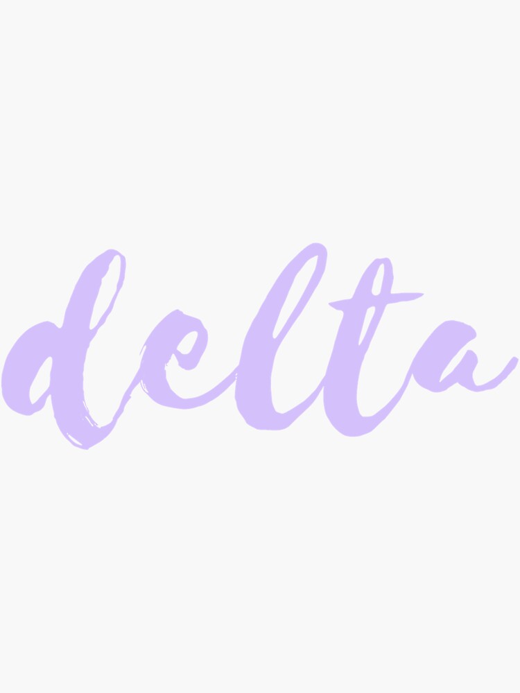 "DELTA / SCRIPT / LAVENDER" Sticker for Sale by kassaroo | Redbubble