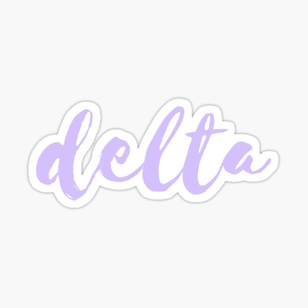 "DELTA / SCRIPT / LAVENDER" Sticker for Sale by kassaroo | Redbubble