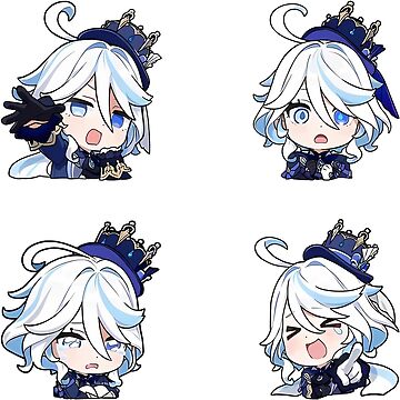 "Furina Genshin Impact Chibi Stickers Set" Sticker for Sale by dudu ...