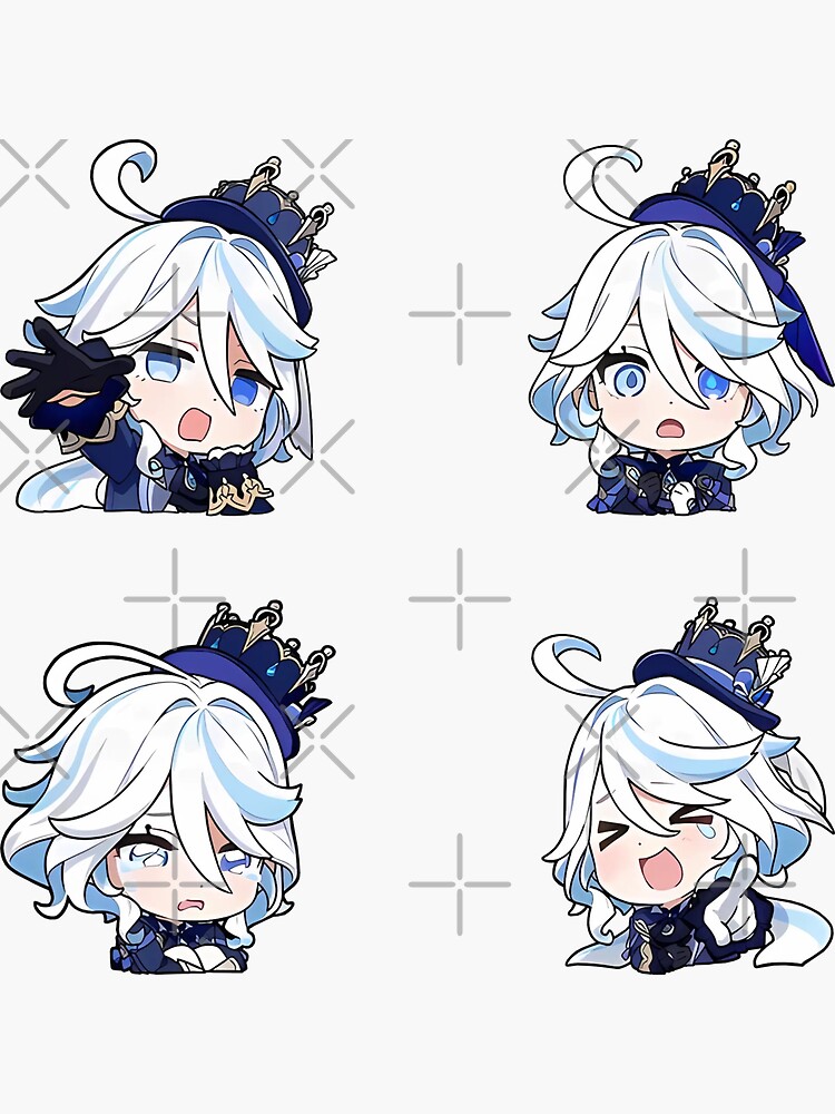 "Furina Genshin Impact Chibi Stickers Set" Sticker for Sale by dudu ...