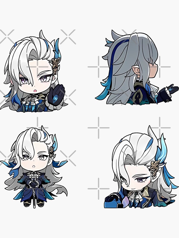 "Neuvillette Genshin Impact Chibi Stickers Set" Sticker for Sale by ...