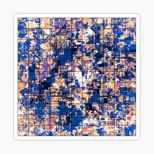 "psychedelic geometric square pattern abstract background in blue pink ...