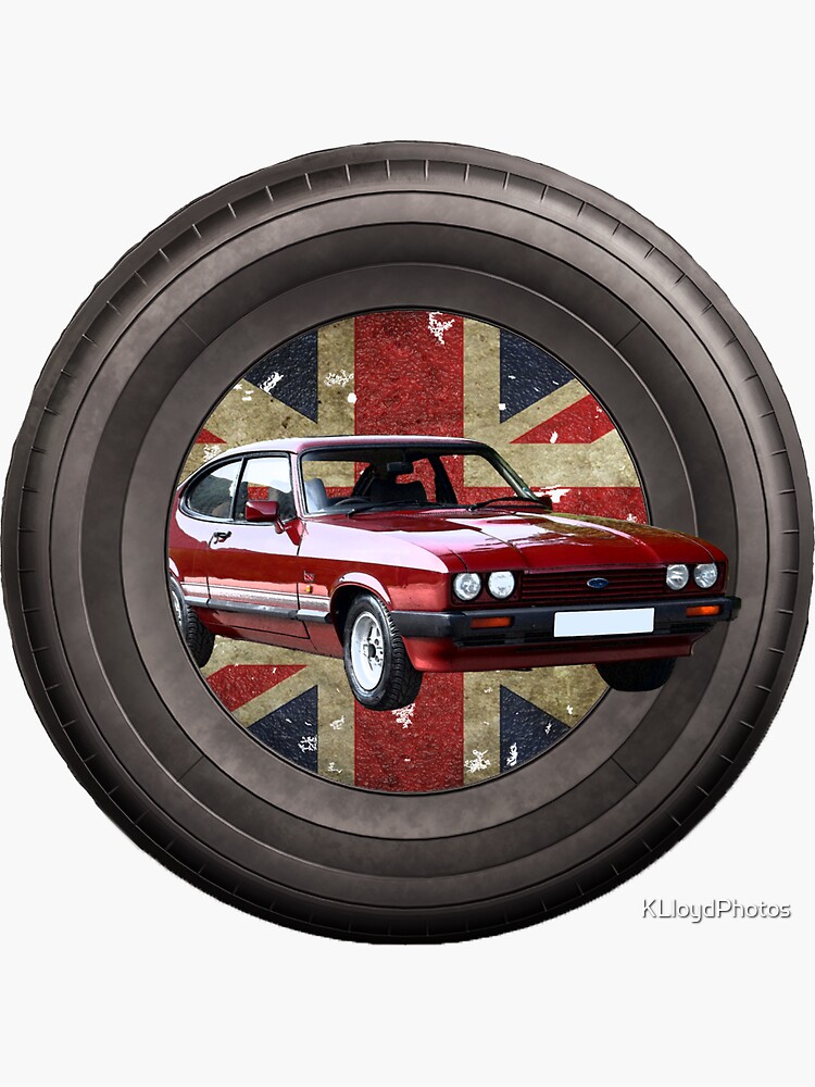 "Ford Capri MK3 In A Tyre Red" Sticker for Sale by KLloydPhotos | Redbubble