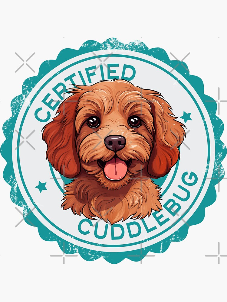 "Cavapoo Cavoodle Oodle Funny Certified Cuddlebug - Ruby Red" Sticker ...