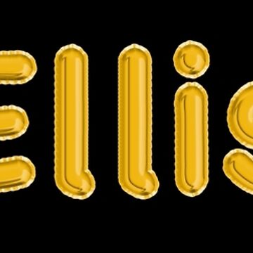 "Golden Balloon Foil Ellis Name Label - (Black)" Sticker for Sale by ...