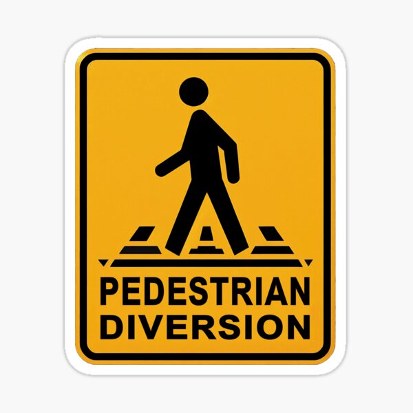 "Pedestrian Diversion" Sticker by Silma Mort | Redbubble