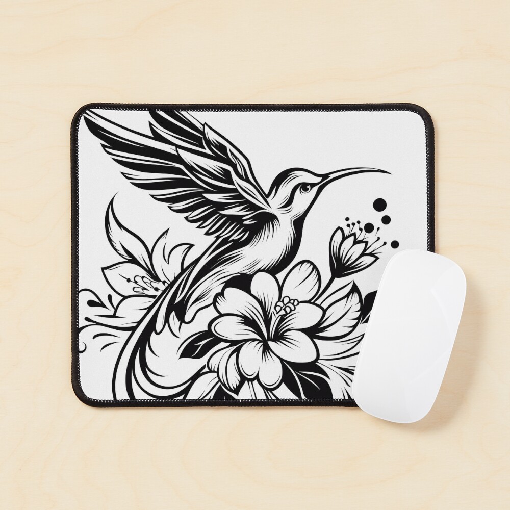 "Beautiful Abstract Hummingbird Tattoo Design" Sticker for Sale by ...
