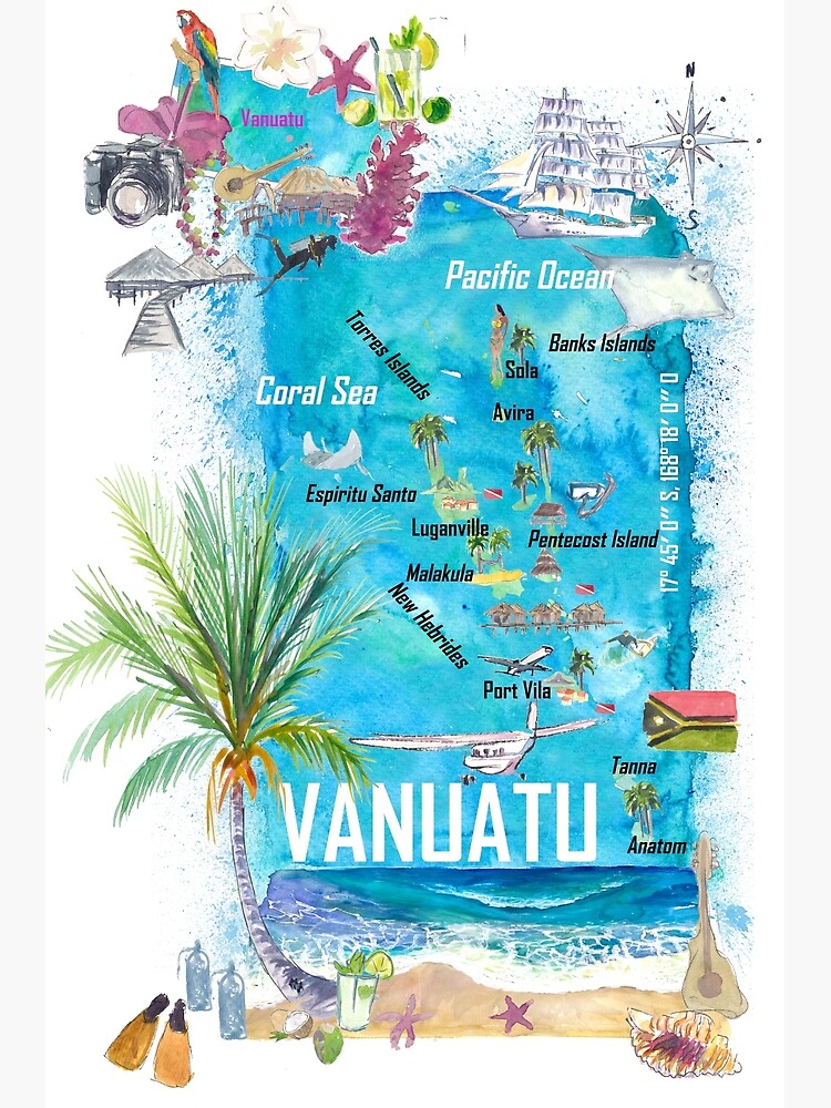 Vanuatu Tourism Map Getting Here The Havannah Vanuatu | Multi Award