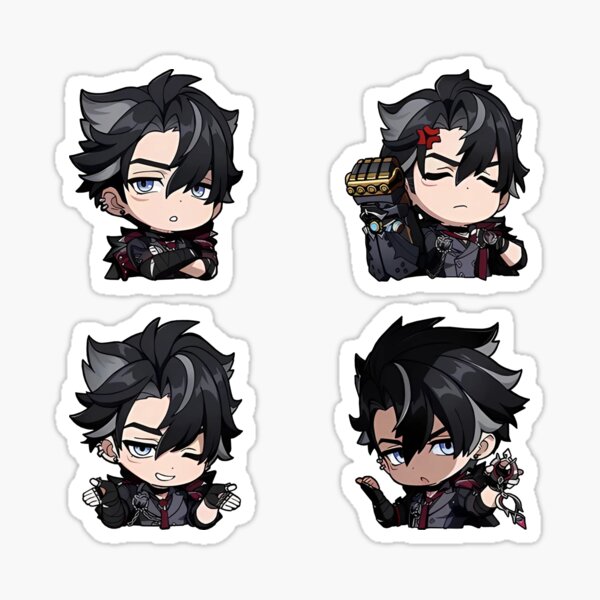 "Wriothesley Genshin Impact Chibi Stickers Set" Sticker for Sale by ...