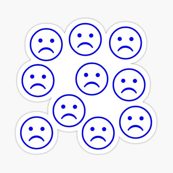 "sad :(" Sticker for Sale by xoCatty | Redbubble