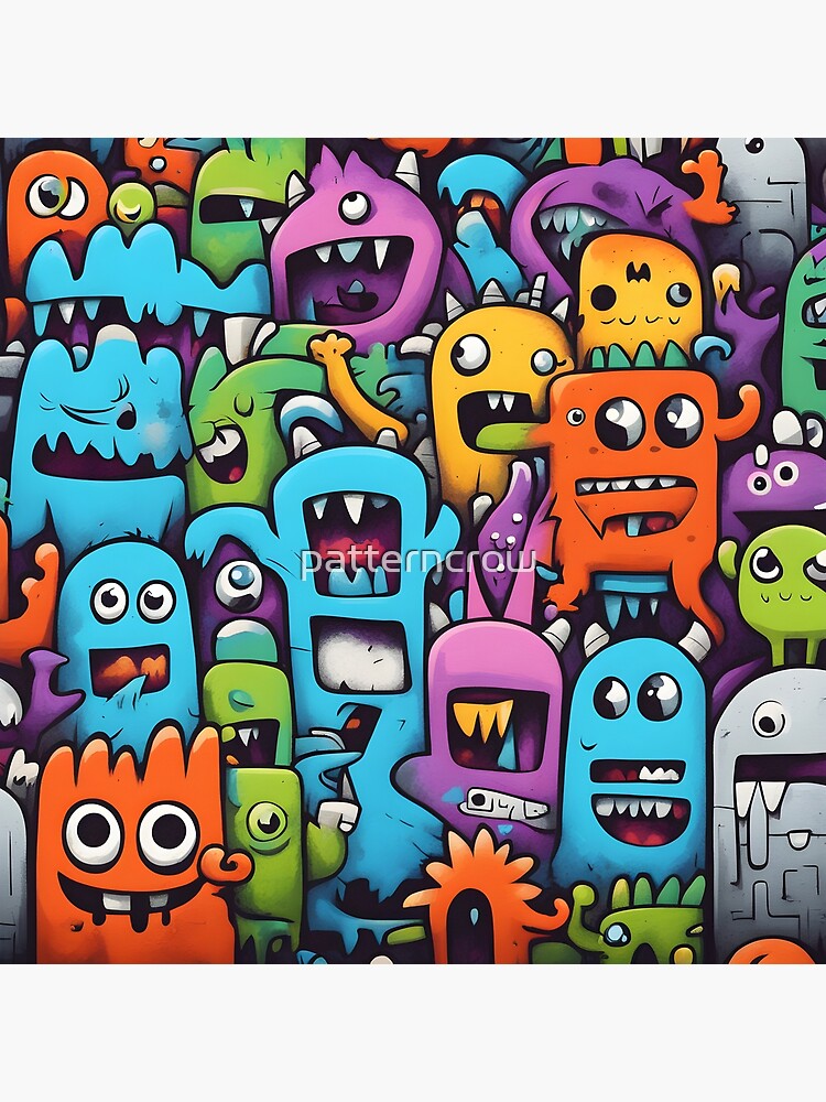 "Graffiti Street Art Monsters" Poster for Sale by patterncrow | Redbubble