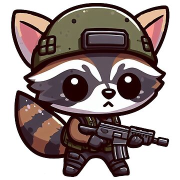 "Cute Tactical Racoon" Sticker for Sale by Wxjtecki | Redbubble