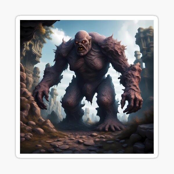 "Stone Colossus of the Forgotten Realm" Sticker for Sale by ...