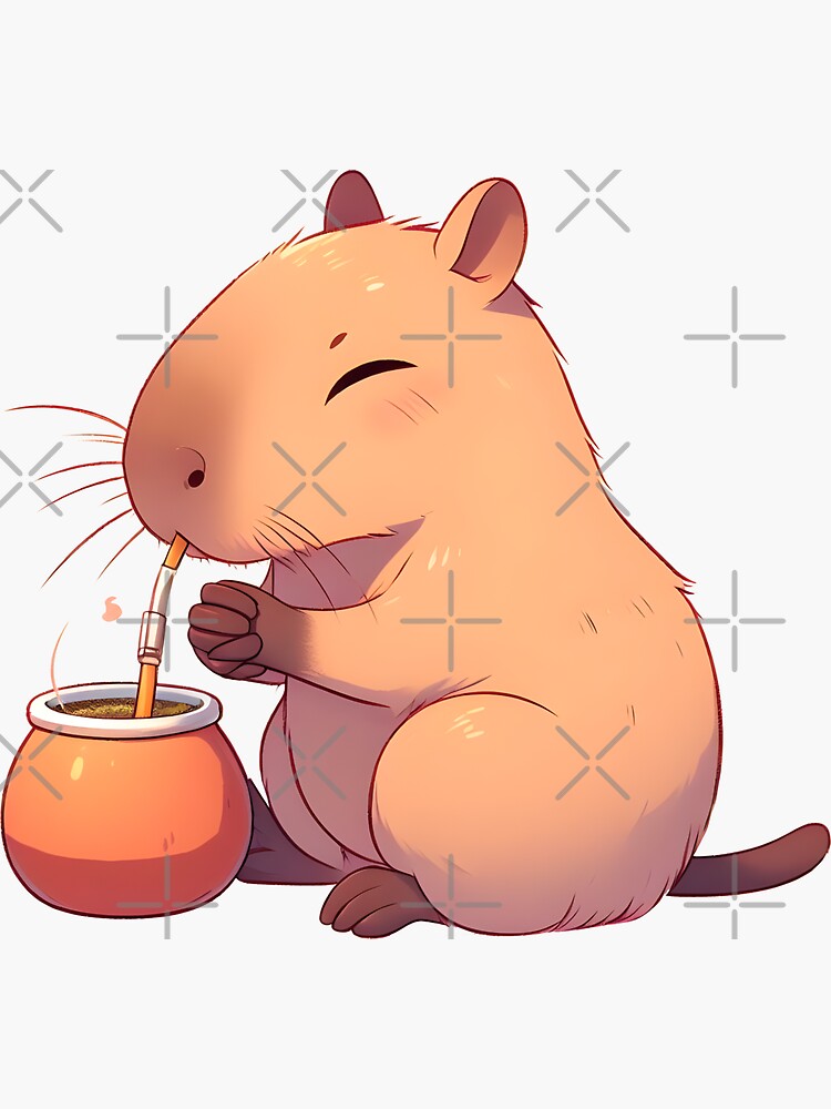 "Capybara drinking mate" Sticker for Sale by breathlessllc | Redbubble