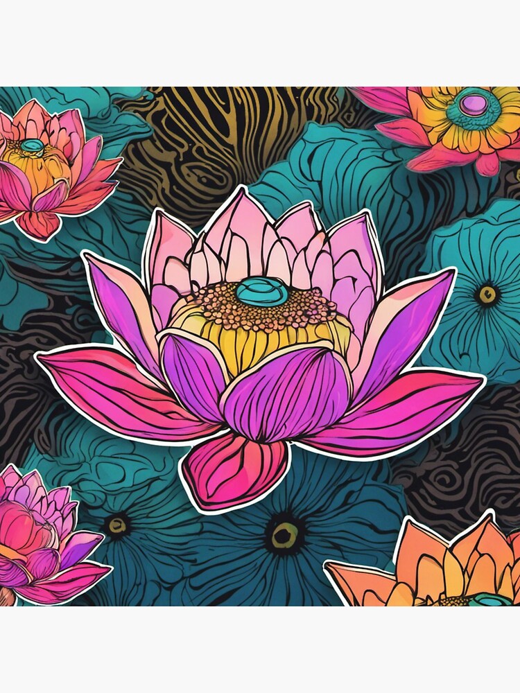 "Lotus Flower protection, symbol , nights , symbolic" Sticker for Sale by Lucky 777 Beach ...
