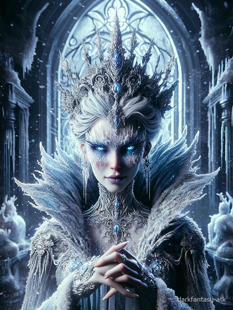 "Icy Gaze of the Snow Queen: Reign of the Frost Throne" Poster by ...