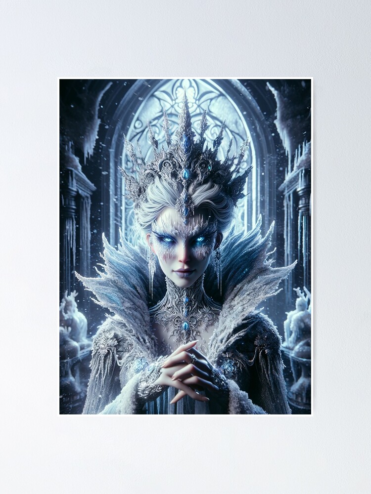 "Icy Gaze of the Snow Queen: Reign of the Frost Throne" Poster by ...