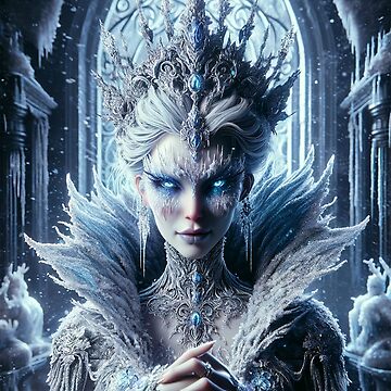 "Icy Gaze of the Snow Queen: Reign of the Frost Throne" Poster by ...