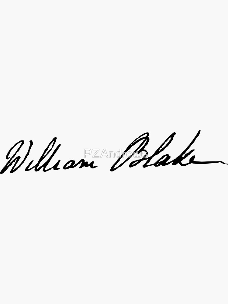 "William Blake Signature" Sticker by PZAndrews | Redbubble