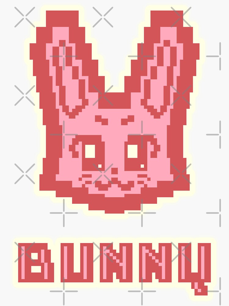 "Pink pixel bunny" Sticker by KaitoArtDesigns | Redbubble