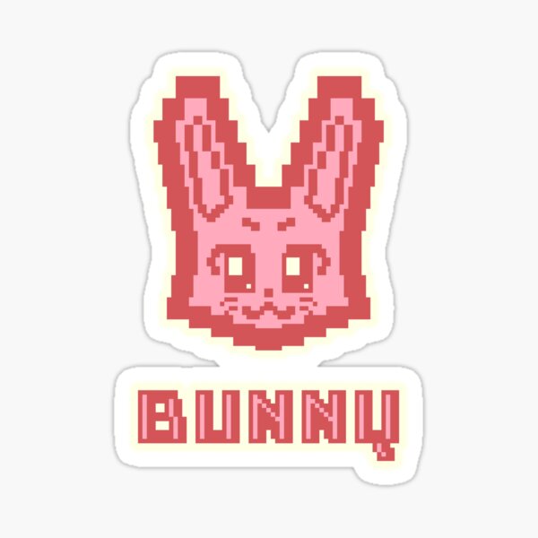 "Pink pixel bunny" Sticker by KaitoArtDesigns | Redbubble