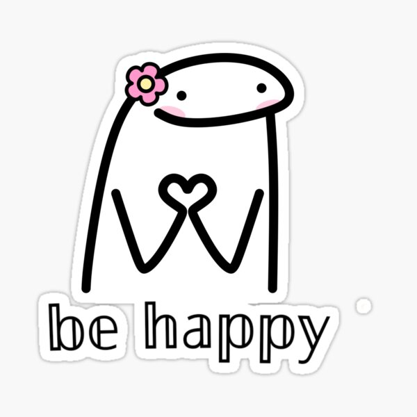 "Flork be happy sticker" Sticker for Sale by marialetiziaa | Redbubble